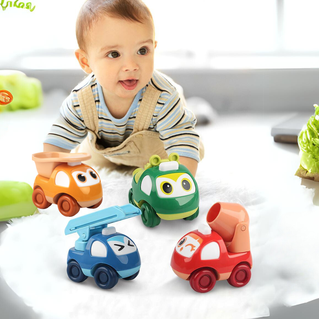 Set De 4 Autitos Animados A Fricción Para Bebe – Muy Moderna Uruguay
