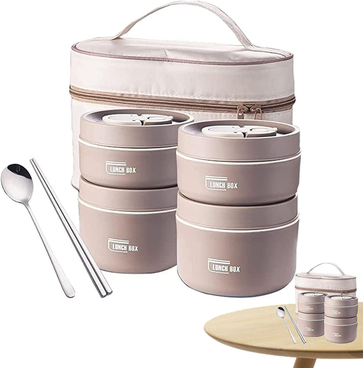 Set De 4 Viandas Térmicas Con Funda – Muy Moderna Uruguay